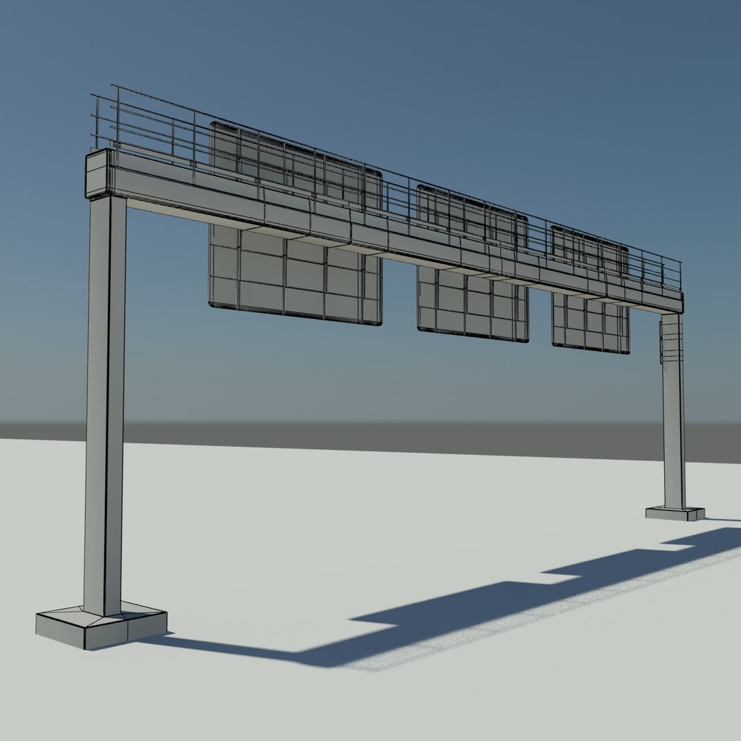 Overhead Gantry Sign 3d Model