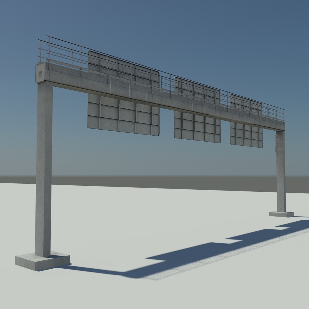 Overhead Gantry Sign 3d Model