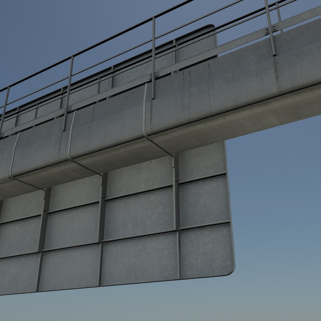Overhead Gantry Sign 3d Model