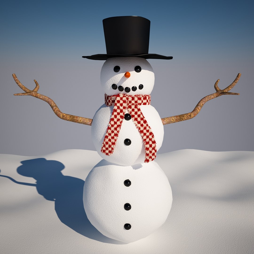 3d Snowman Snow Model
