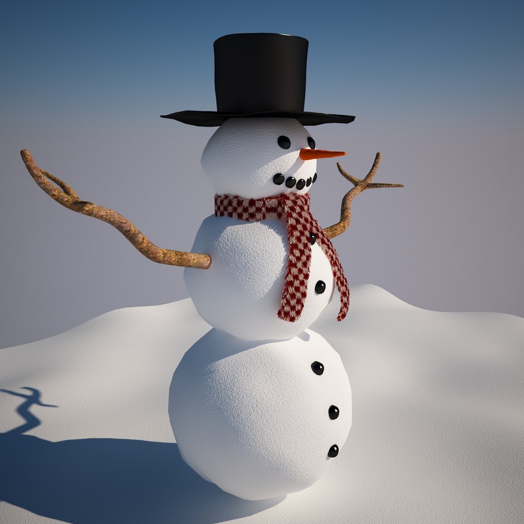 3d Snowman Snow Model