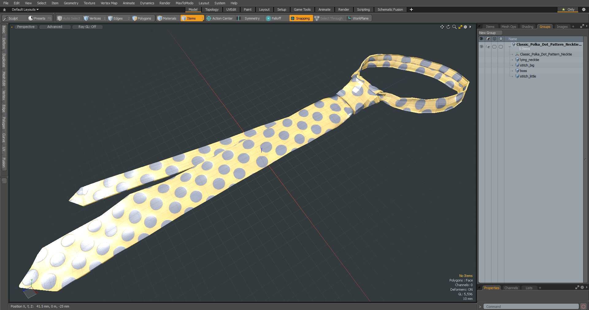 3D Model Classic Polka Dot Pattern Necktie - TurboSquid 2203550