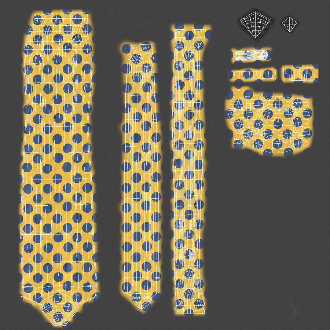 3D Model Classic Polka Dot Pattern Necktie - TurboSquid 2203550