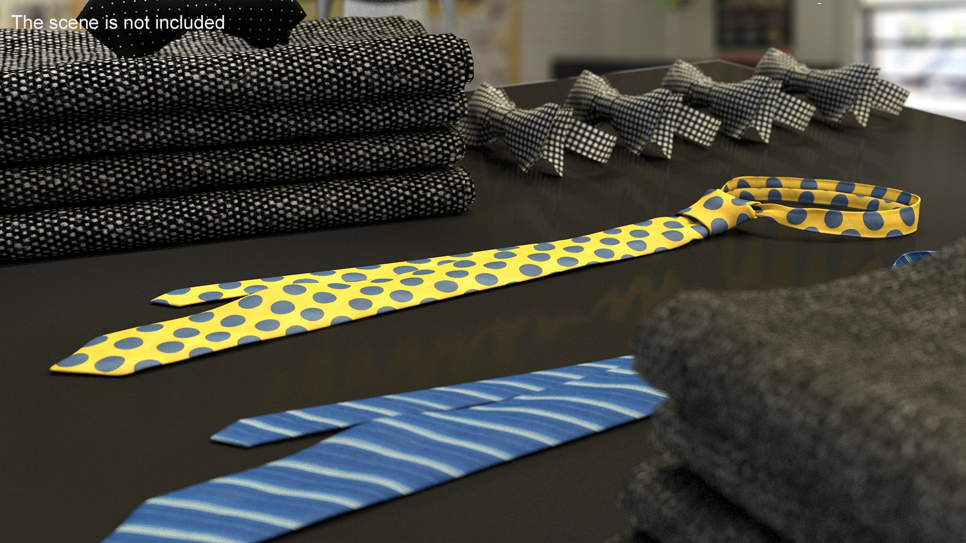 3D Model Classic Polka Dot Pattern Necktie - TurboSquid 2203550