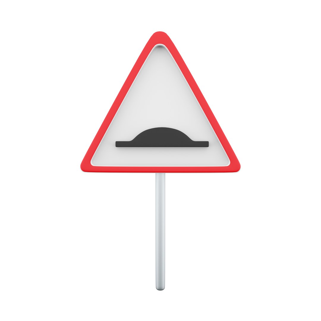 3d Speed Bumps Warning Of Traffic Signs 3D Model - TurboSquid 2018125