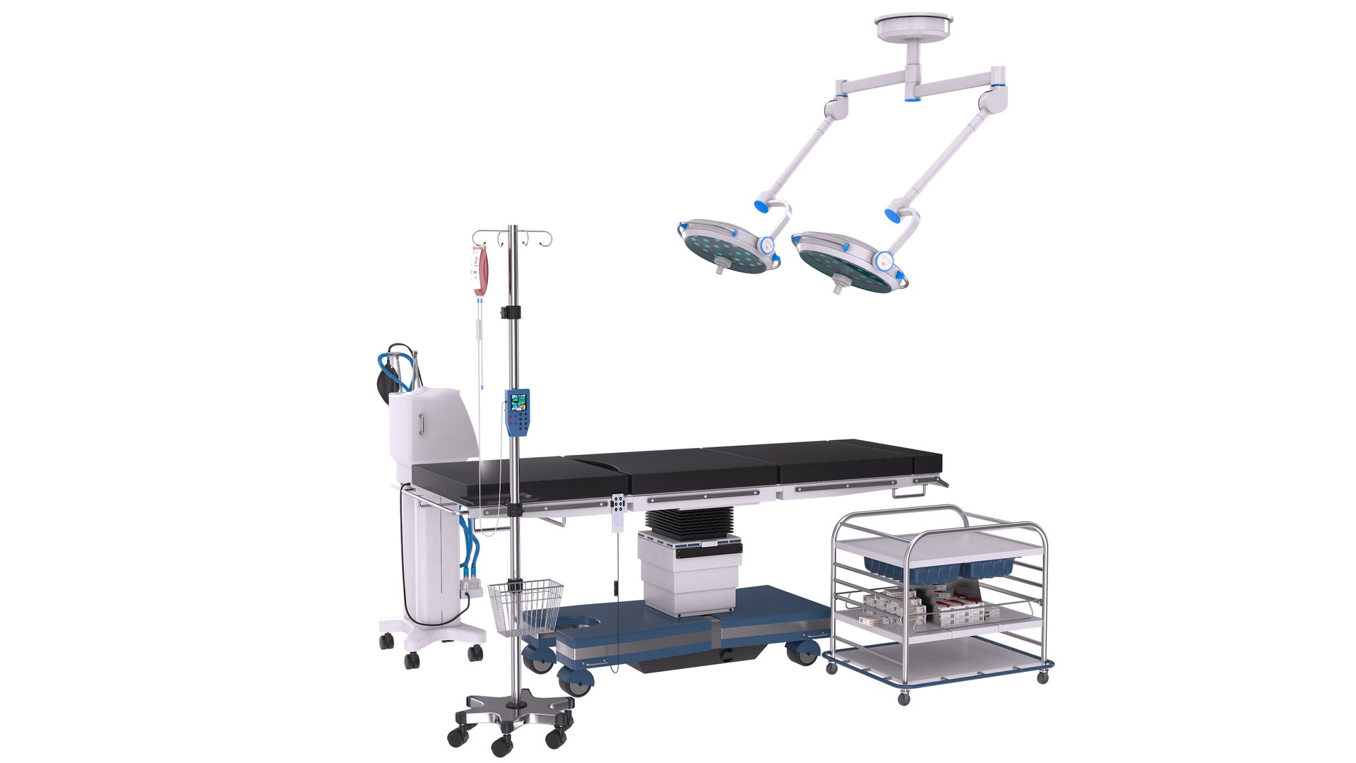 ICU Equipment and Surgery Table Set 3D model - TurboSquid 2093476