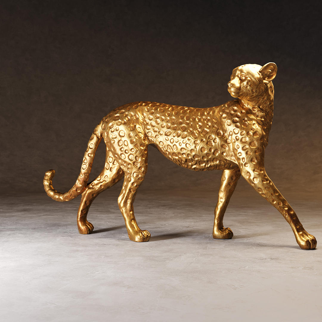 3D Golden Cheetah Statue - TurboSquid 2187716