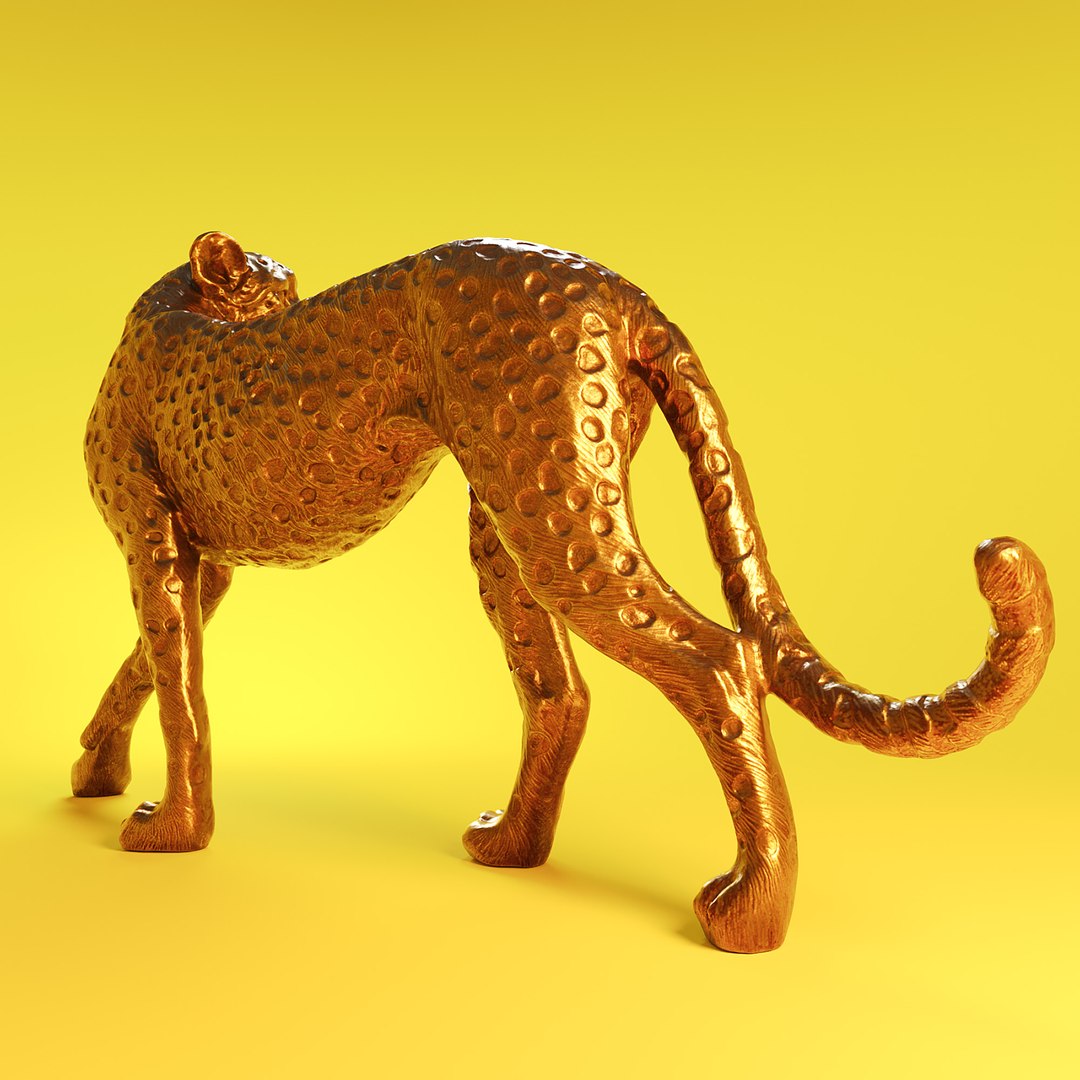3D Golden Cheetah Statue - TurboSquid 2187716