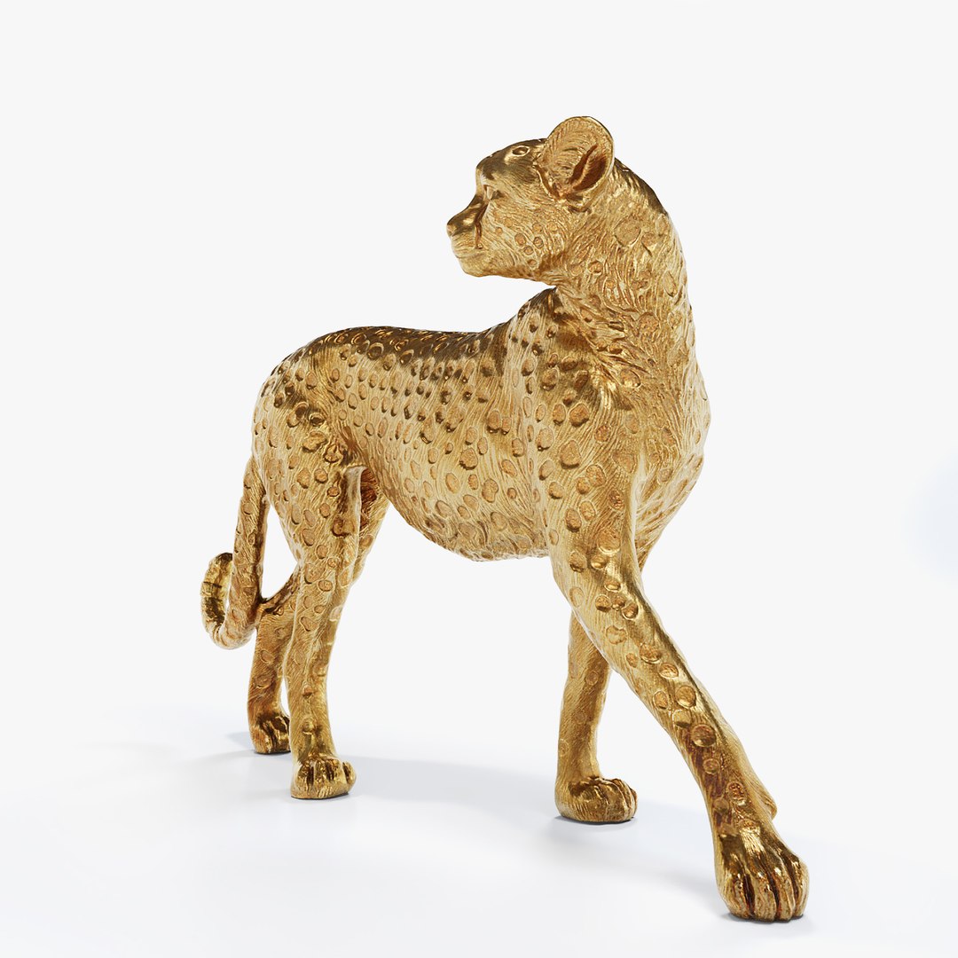 3D Golden Cheetah Statue - TurboSquid 2187716