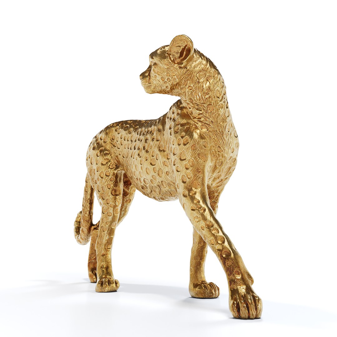 3D Golden Cheetah Statue - TurboSquid 2187716