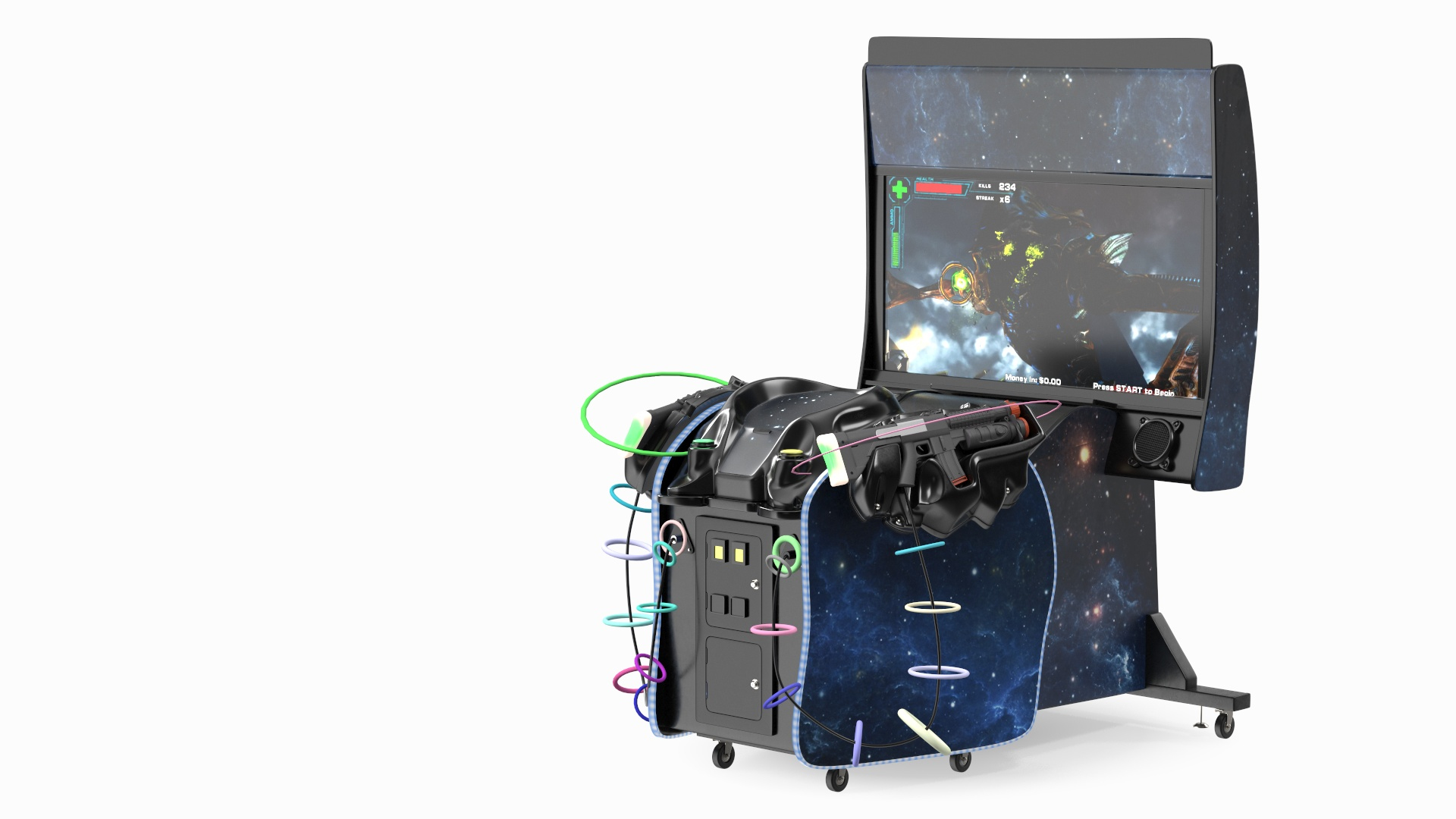 3D Model Cosmic Arcade Game Machine On State Rigged For Maya ...