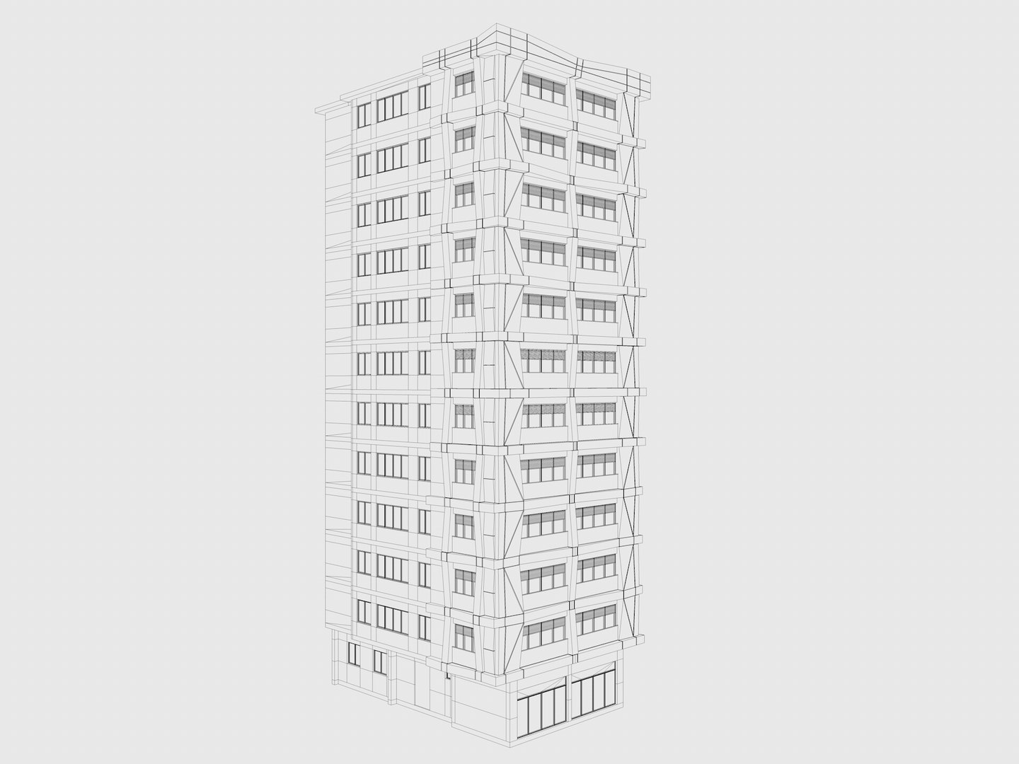 3D Residential Apartment Building 4 - TurboSquid 2159249