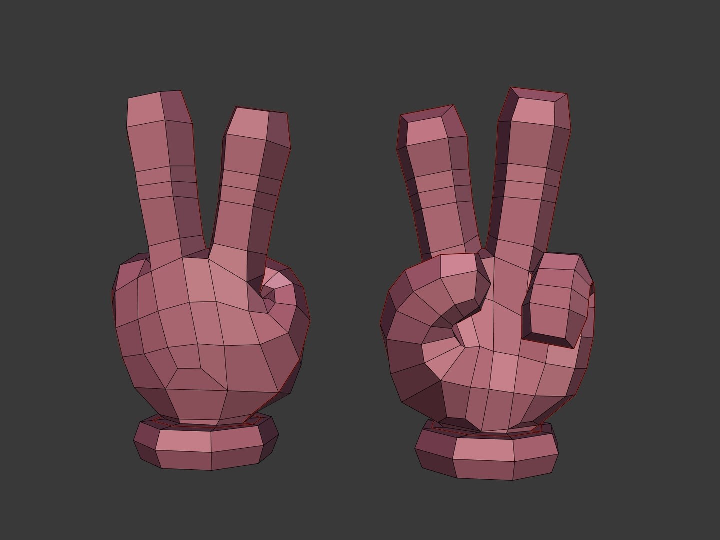 3D cartoon victory sign icon - TurboSquid 1411391