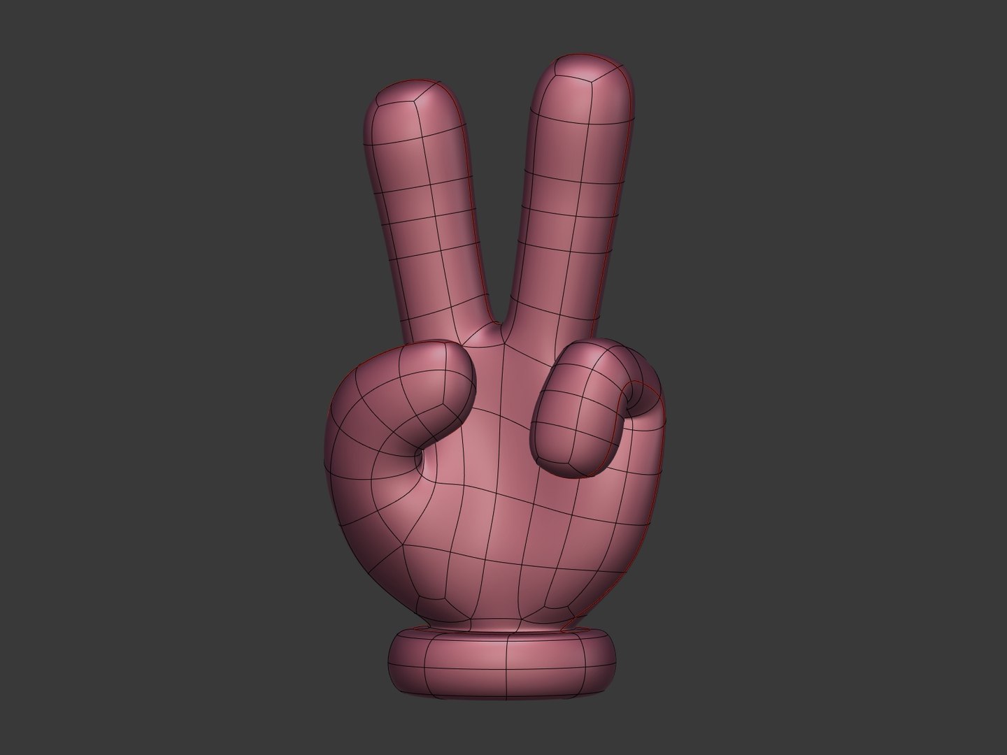 3D cartoon victory sign icon - TurboSquid 1411391