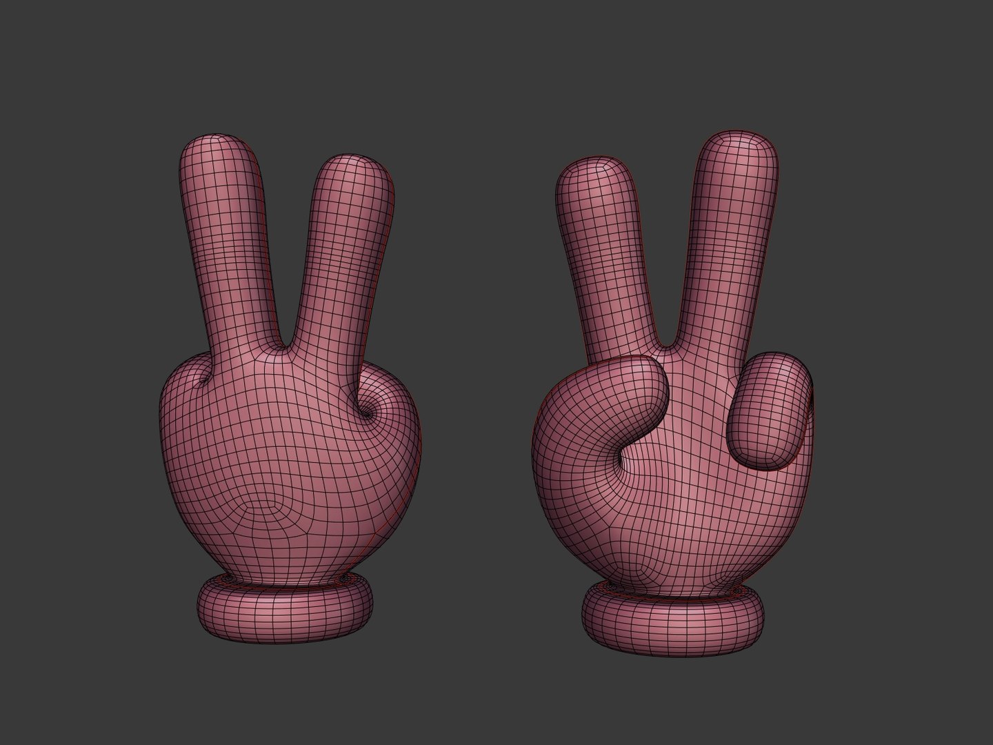 3D cartoon victory sign icon - TurboSquid 1411391