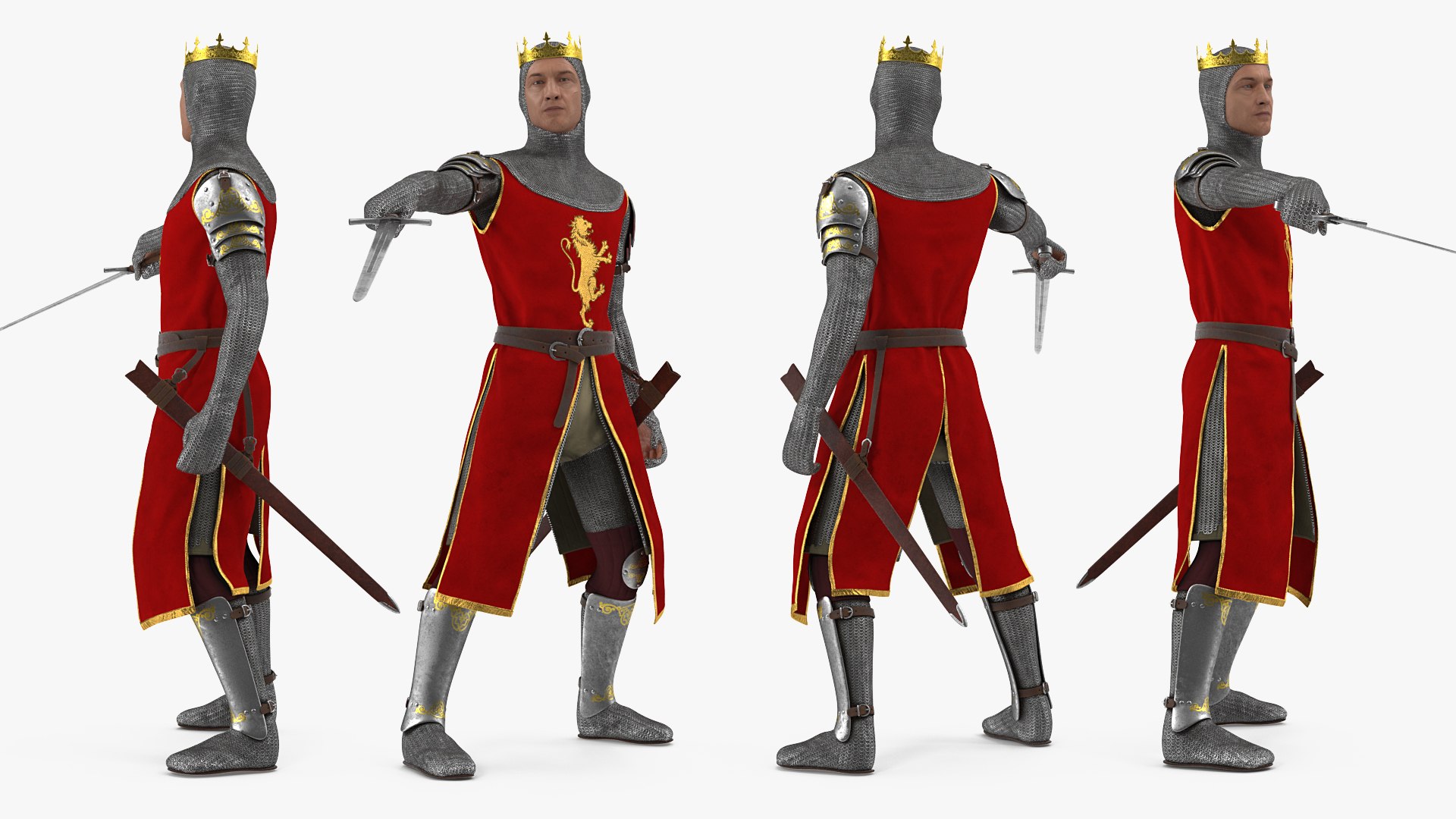3D Model Crusader Knight King Rigged For Maya - TurboSquid 2102904