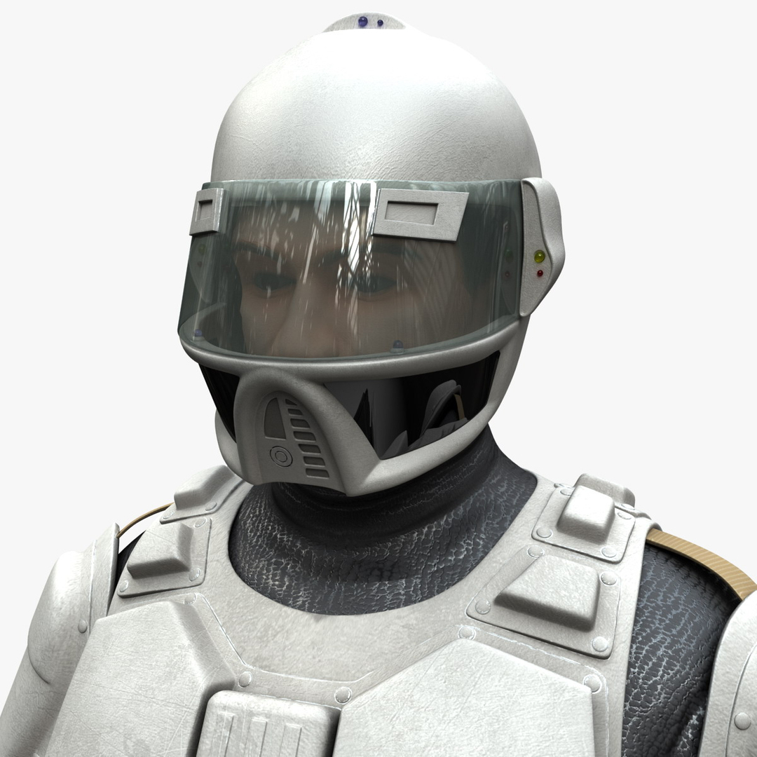 3d model of futuristic army soldier pose