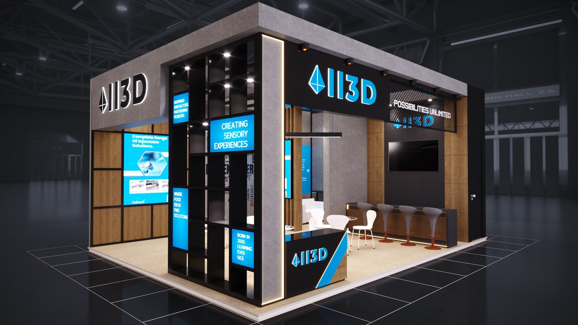 3D Exhibition Stall 8X6 2 Sides Open - TurboSquid 2151883