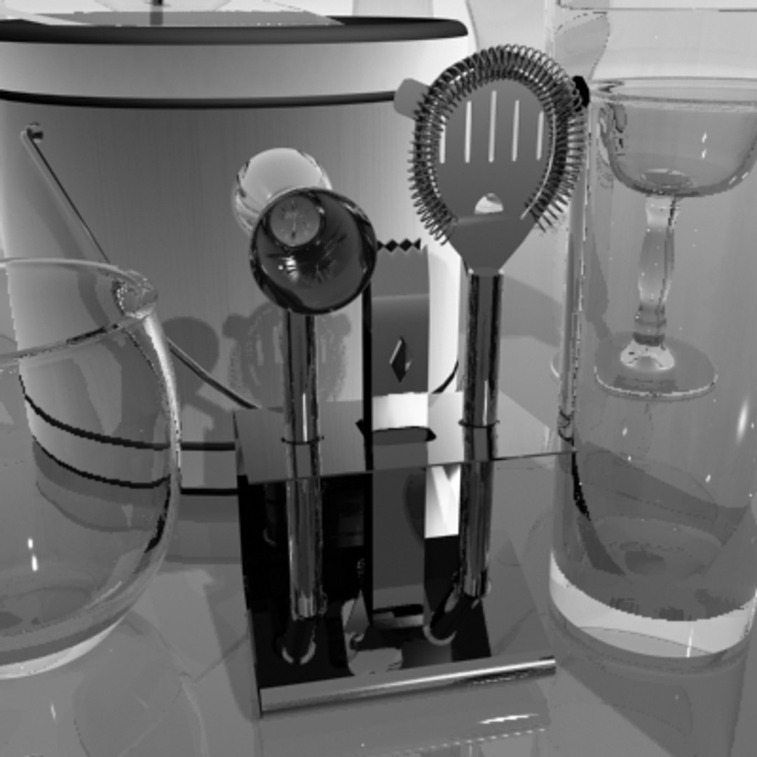 Bar Glasses Cocktail 3d Model