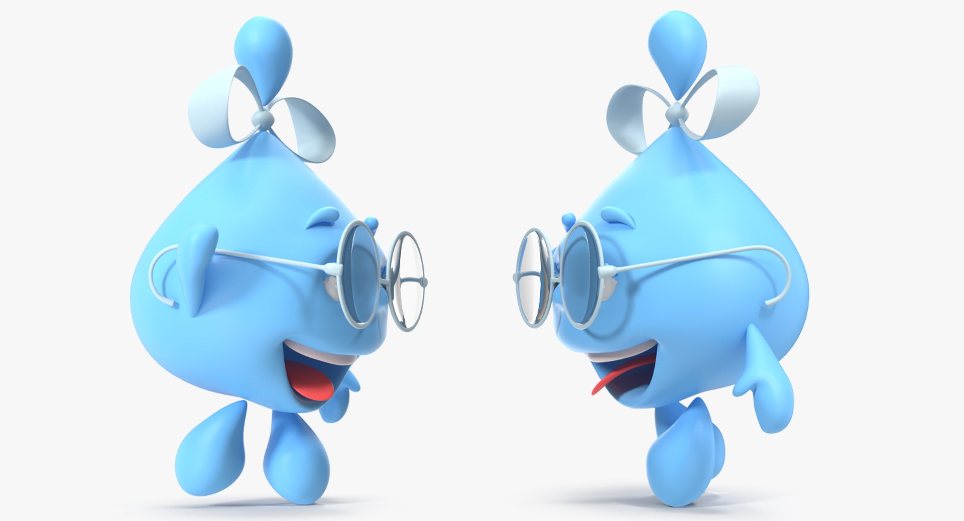 3D Water Drop Cartoon Lady Character Model - TurboSquid 1247889