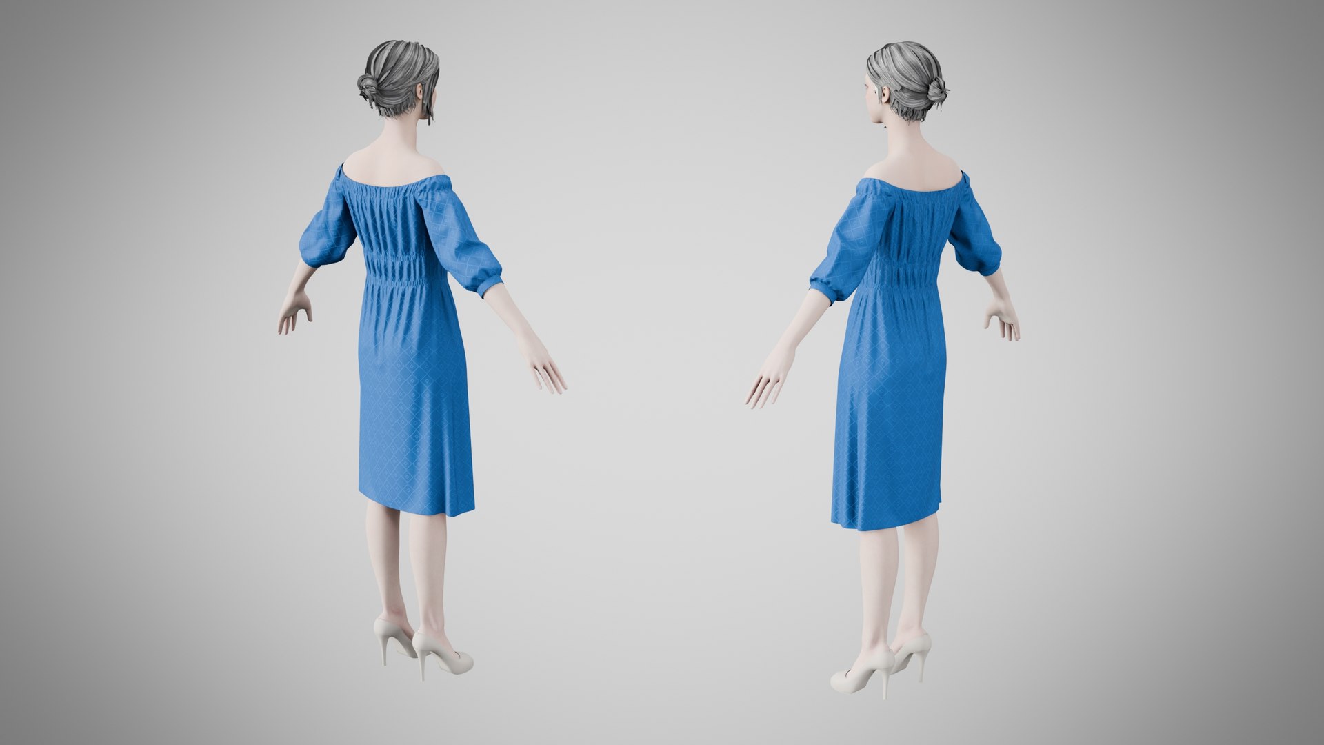 Dress 16 Blue 3D Model - TurboSquid 2459097
