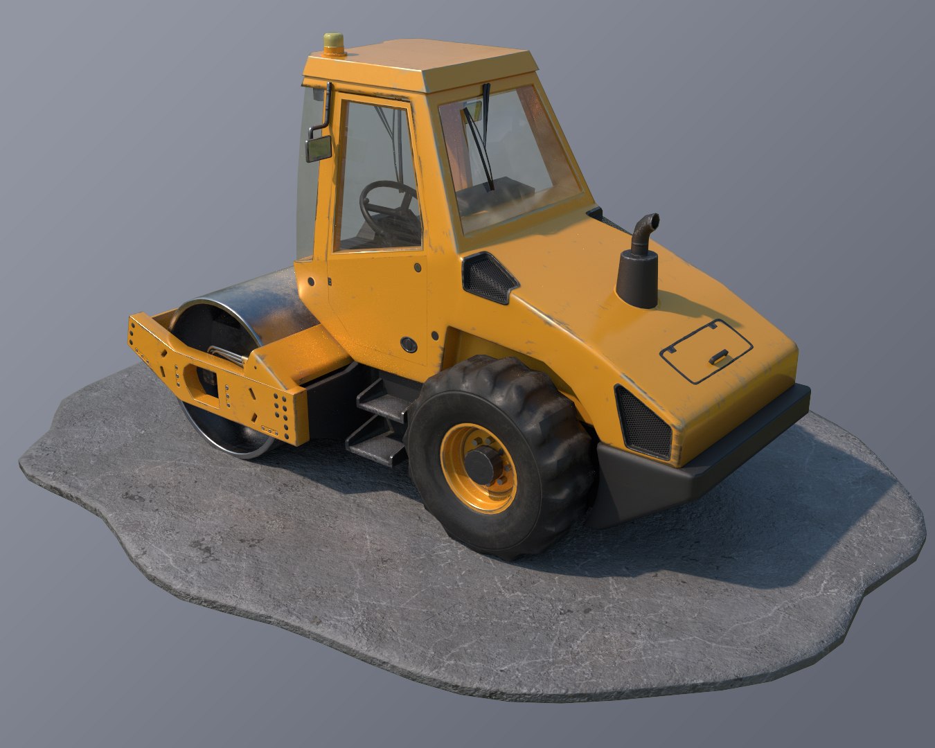 3D Steamroller Vehicle - TurboSquid 1309489