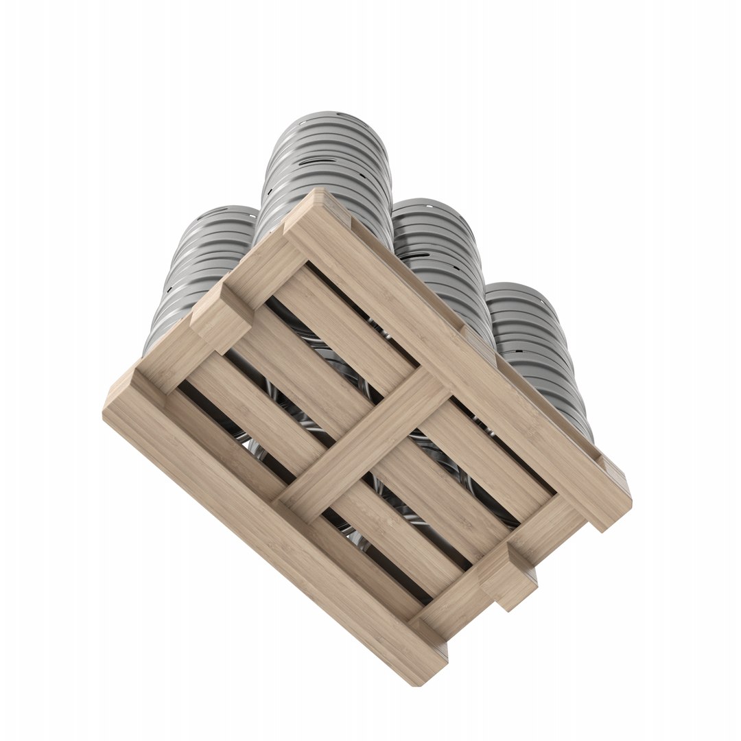 3D Beer Kegs On Wooden Pallet - TurboSquid 1983075