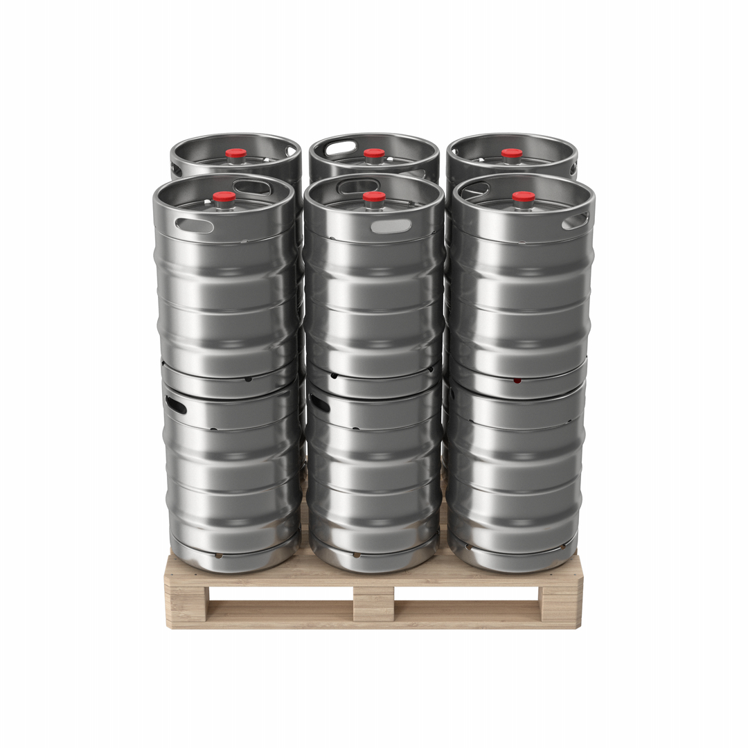3D Beer Kegs On Wooden Pallet - TurboSquid 1983075