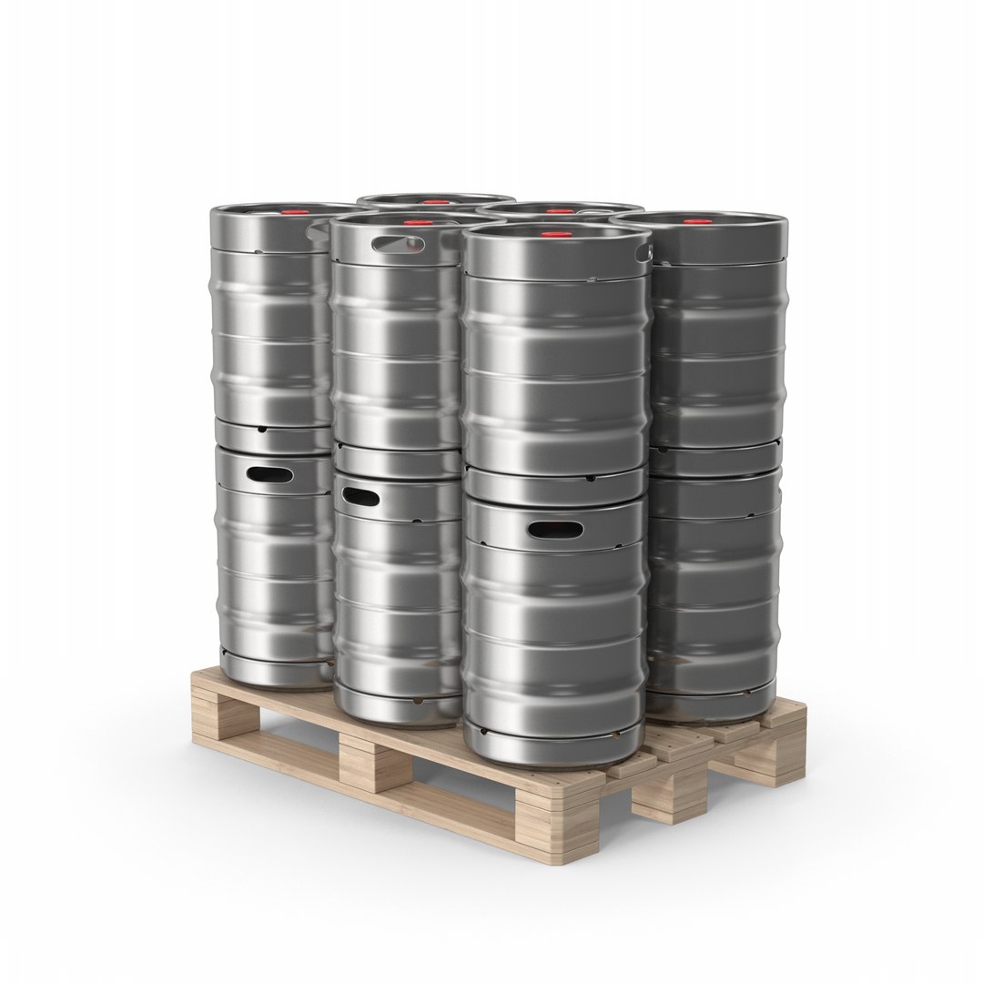 3D Beer Kegs On Wooden Pallet - TurboSquid 1983075