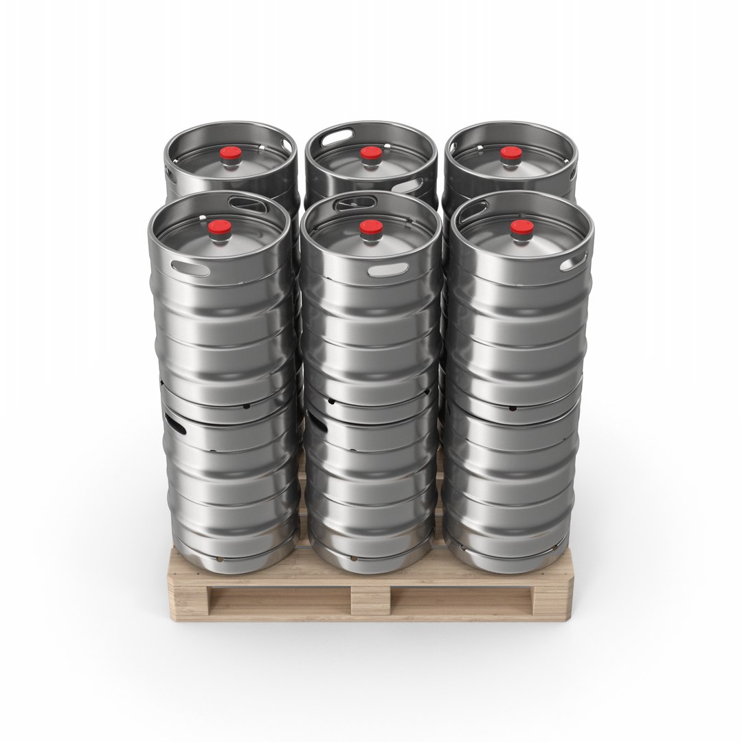 3D Beer Kegs On Wooden Pallet - TurboSquid 1983075