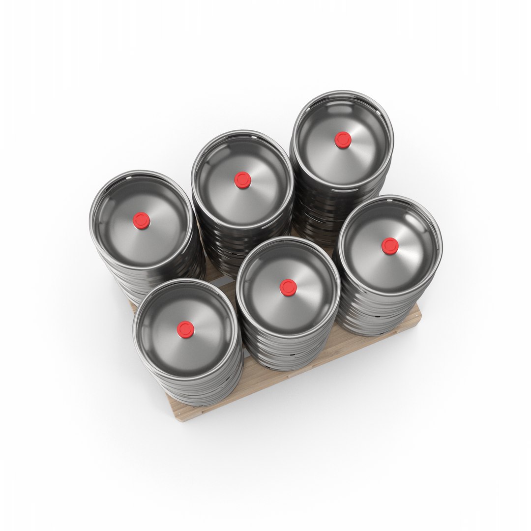 3D Beer Kegs On Wooden Pallet - TurboSquid 1983075