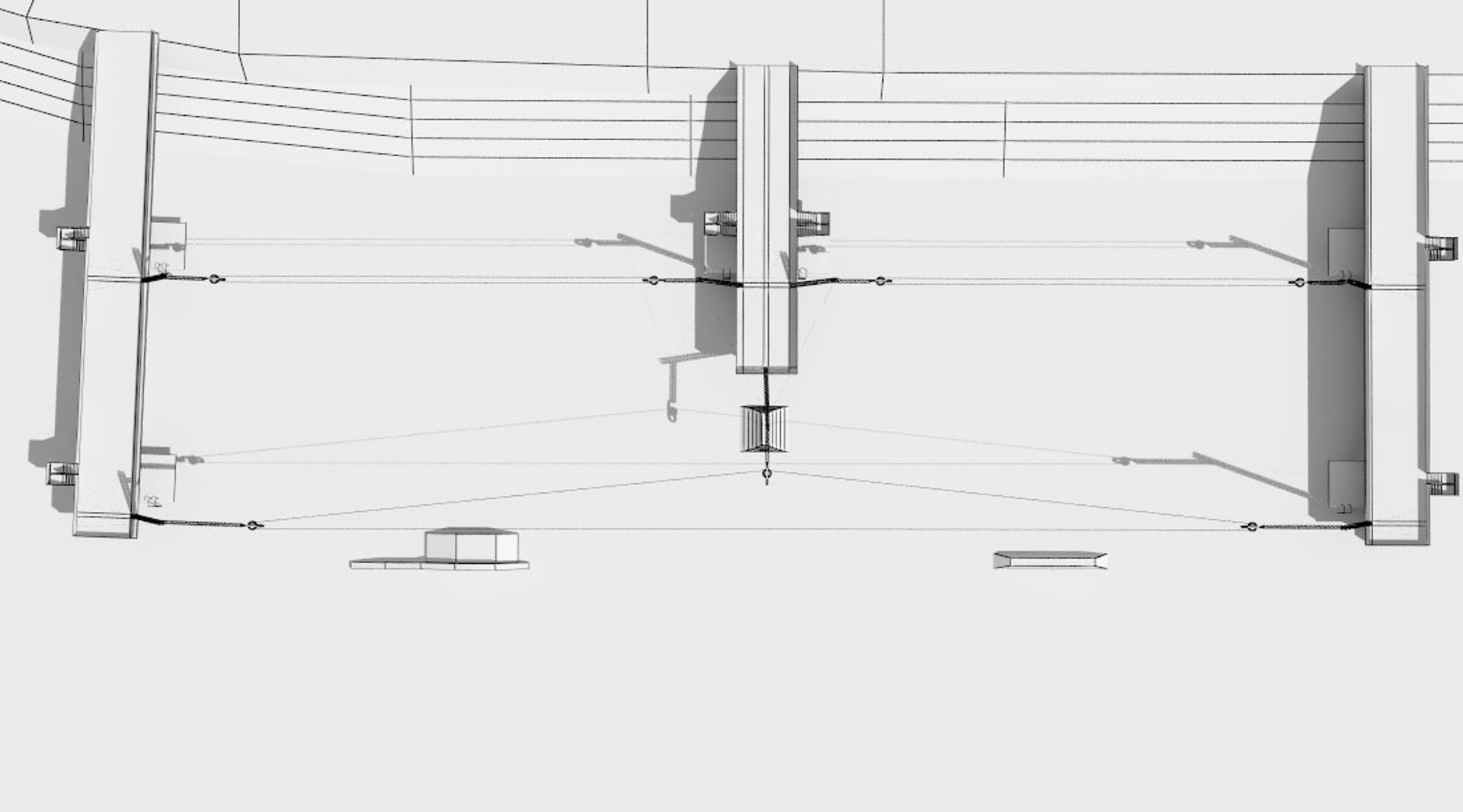 3d model breakwater cable road