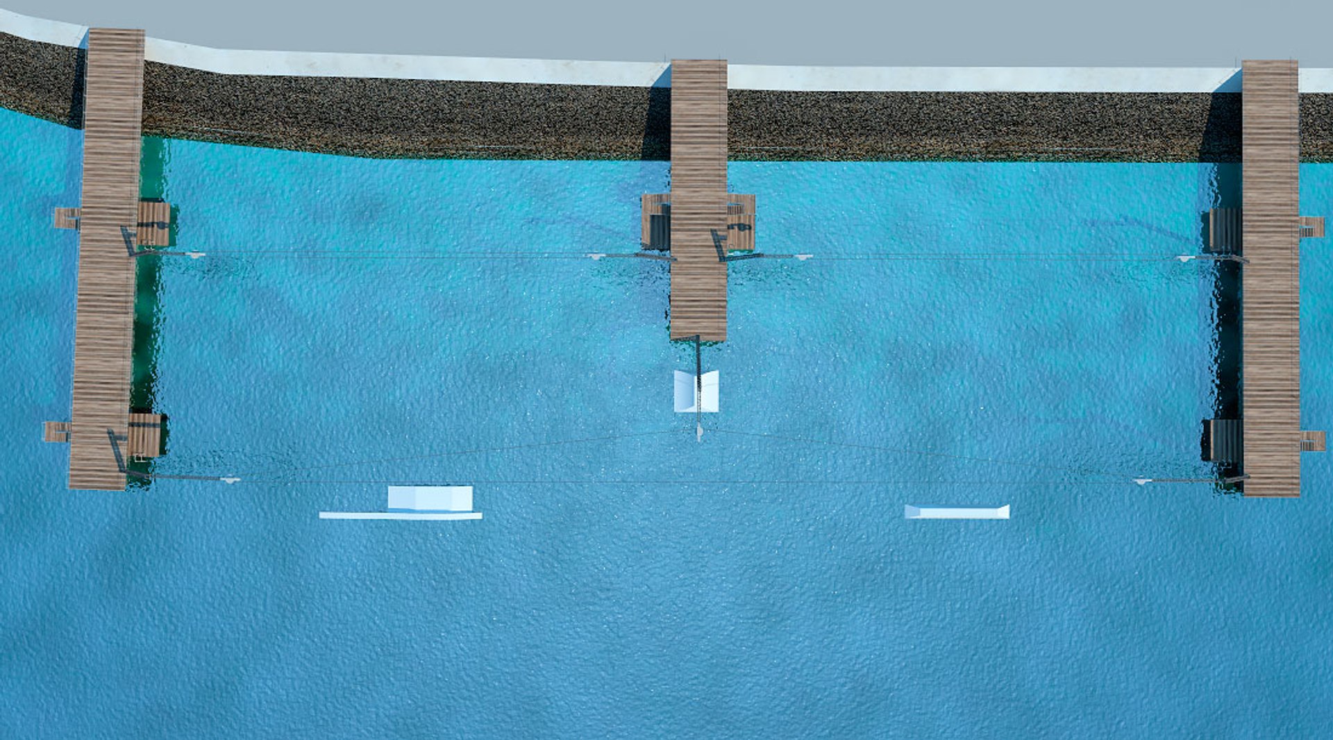 3d model breakwater cable road
