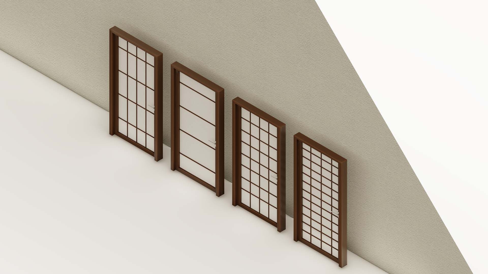 3D Model Shoji- Traditional Japanese Door With Translucent Paper 2007 ...