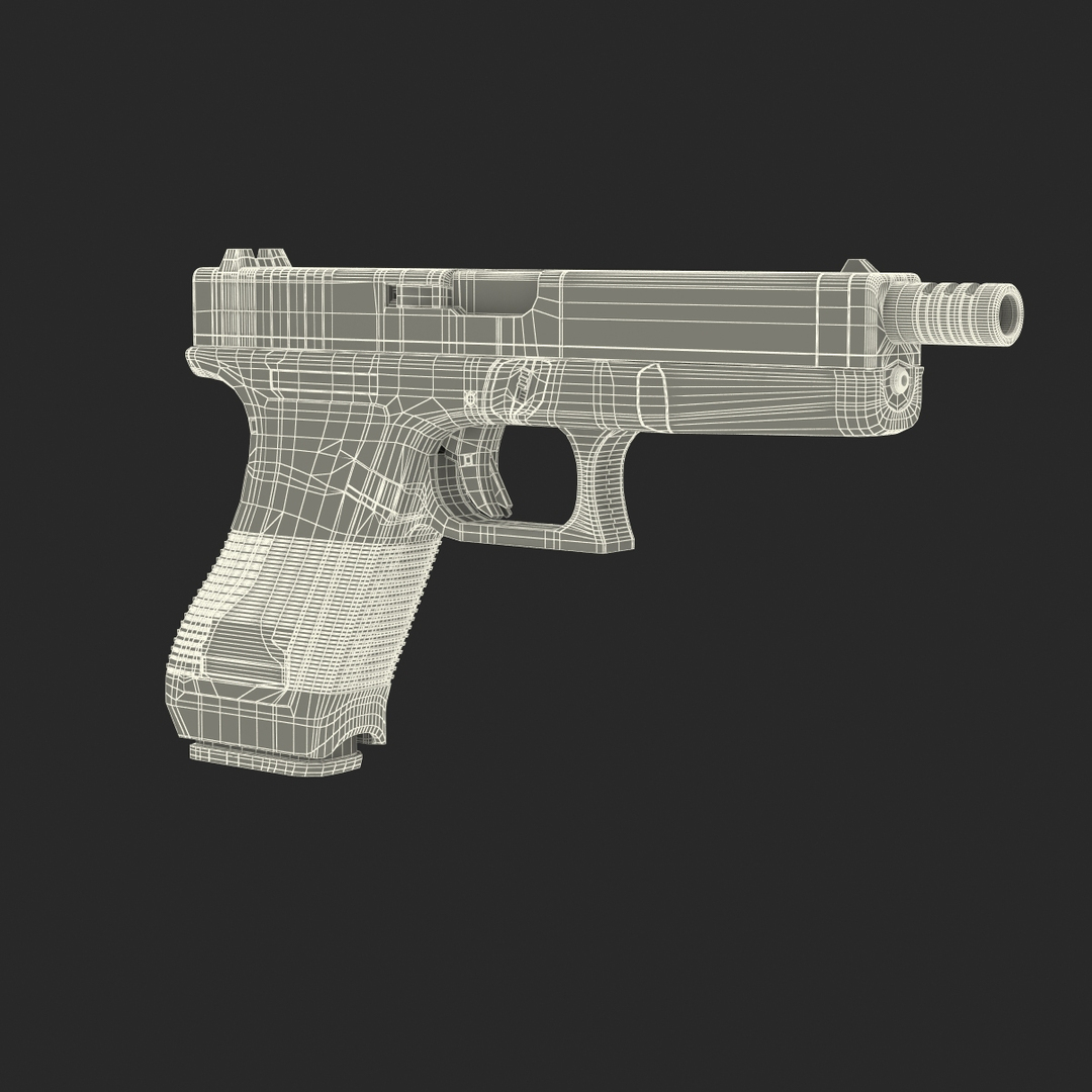 Automatic Pistol Generic Modeled 3d Max