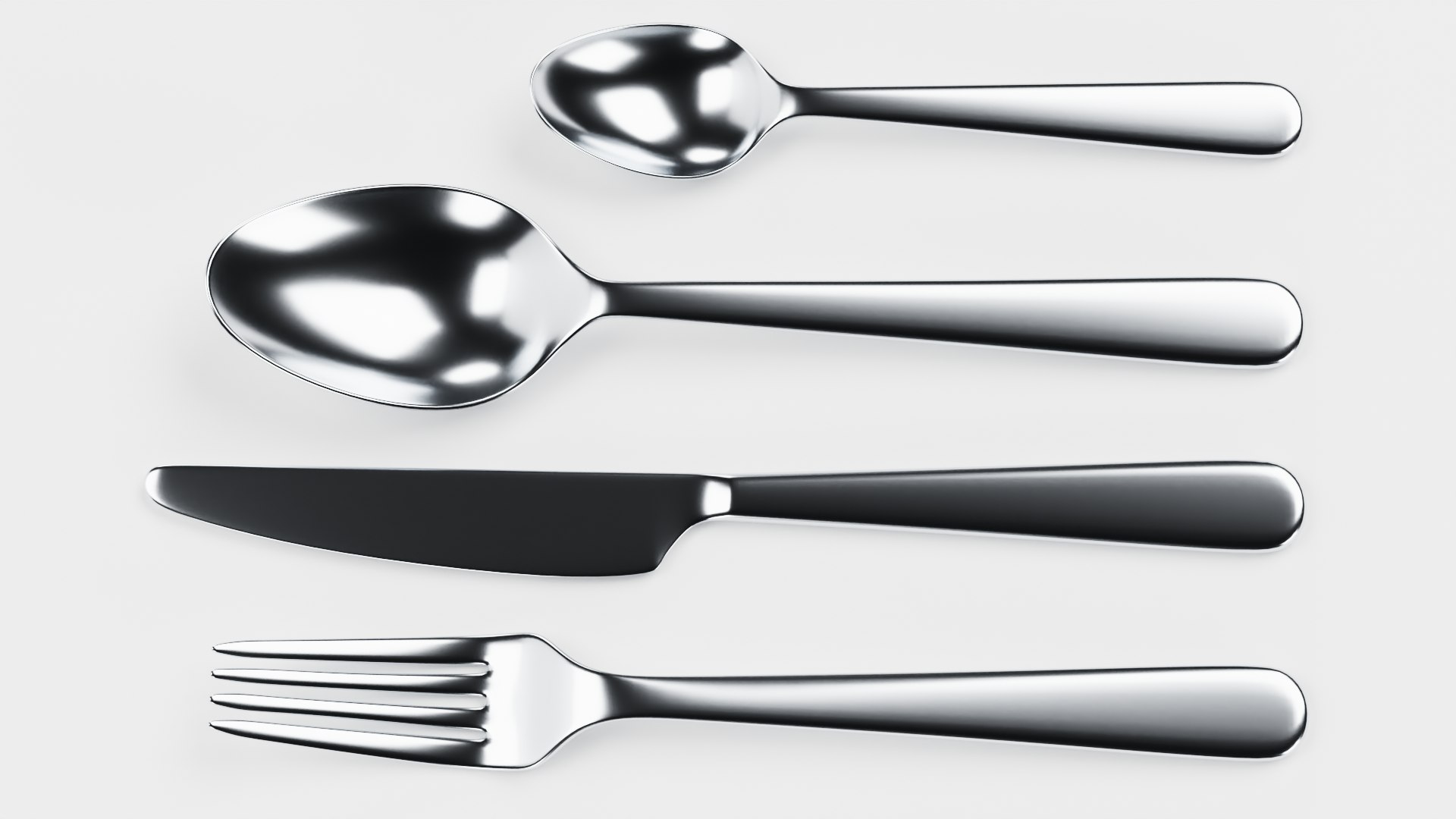 Cutlery Set 3D Model - TurboSquid 1942643