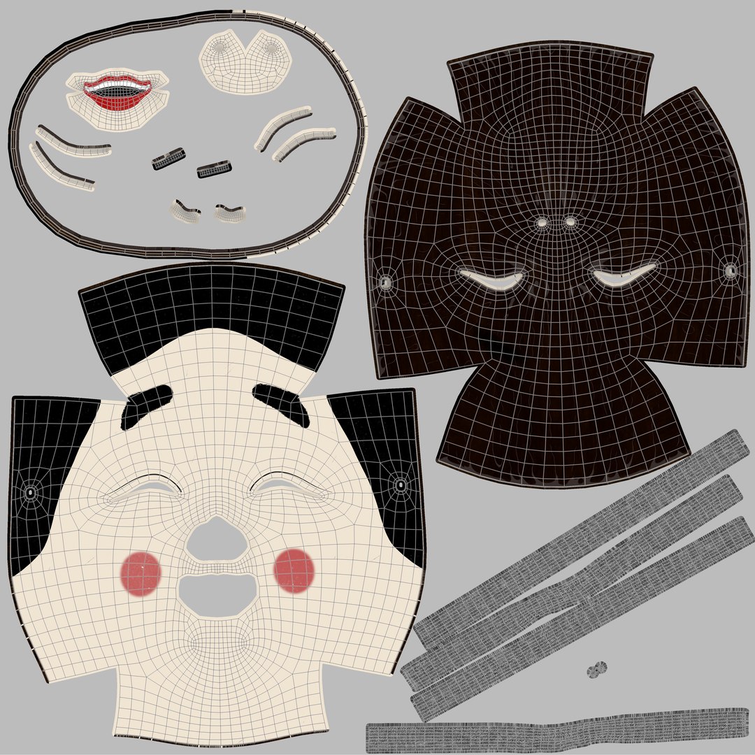 Japanese Noh mask collection 3D model - TurboSquid 1840994