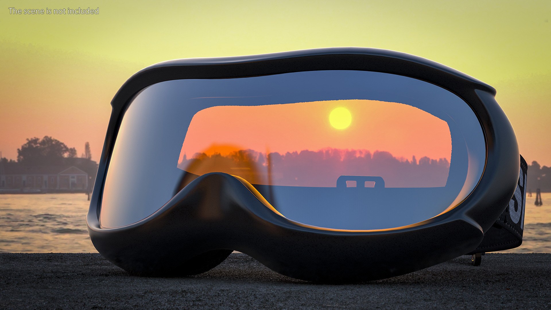 Ski Goggles Yellow Glass Model - TurboSquid 2153050