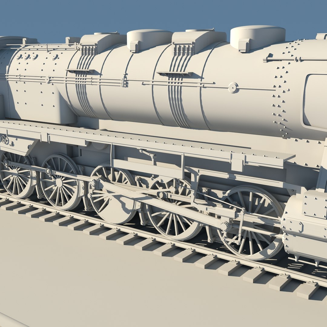 steam locomotive kriegslok 3d model
