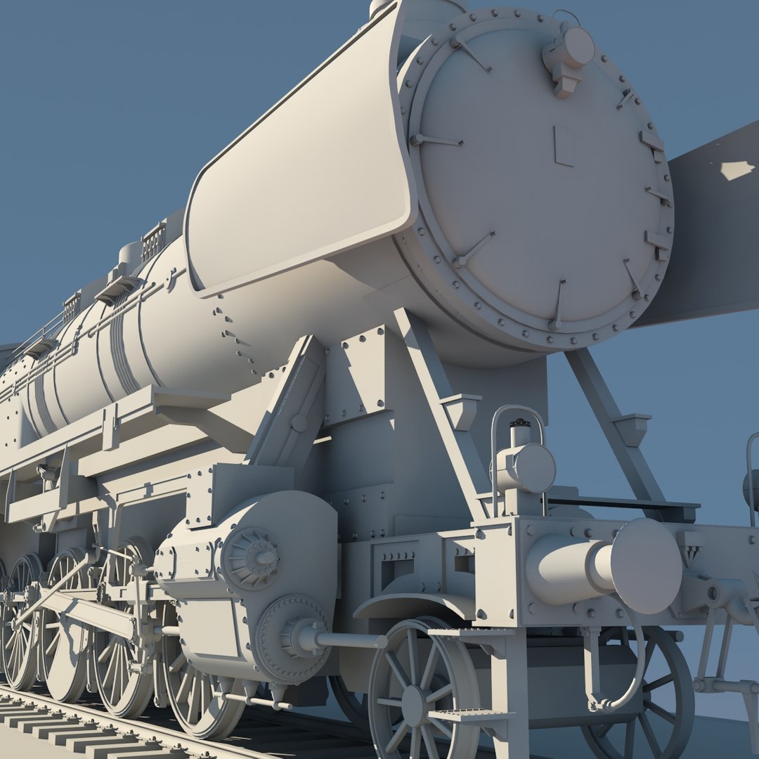 steam locomotive kriegslok 3d model
