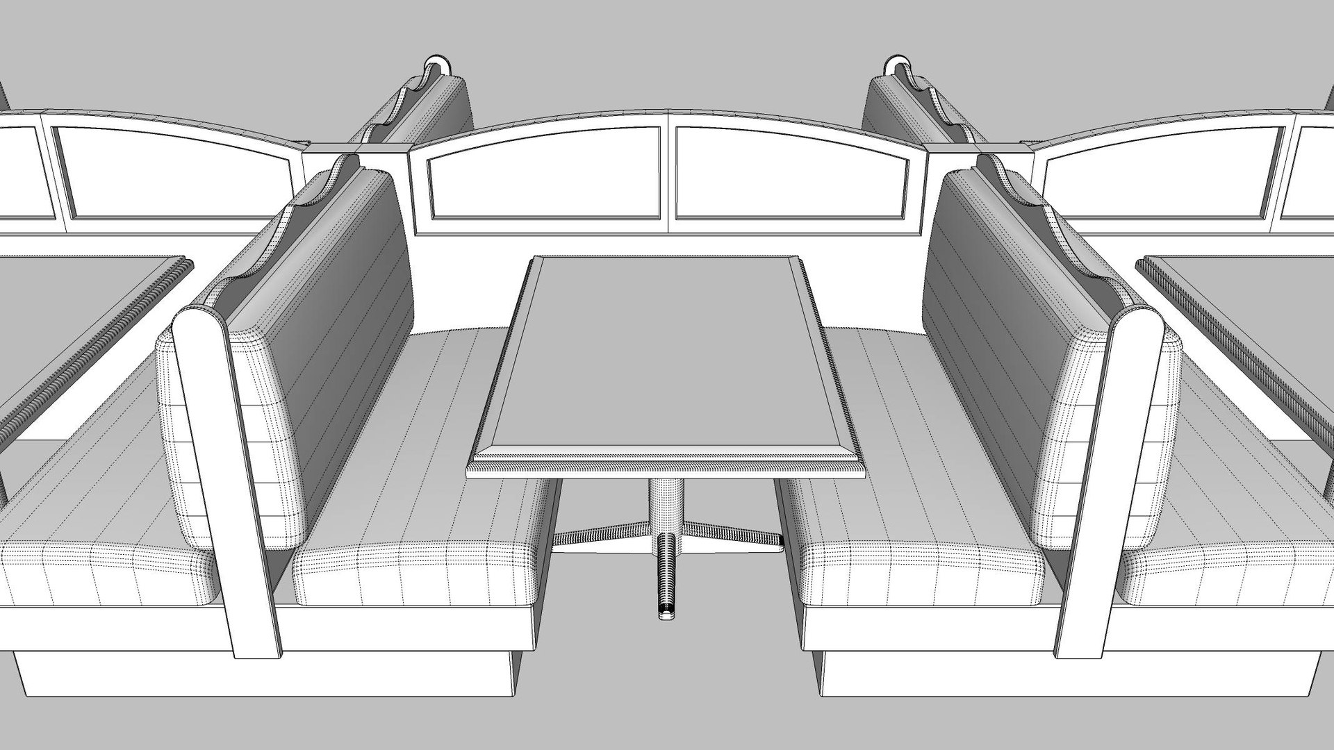3d restaurant booth tables model
