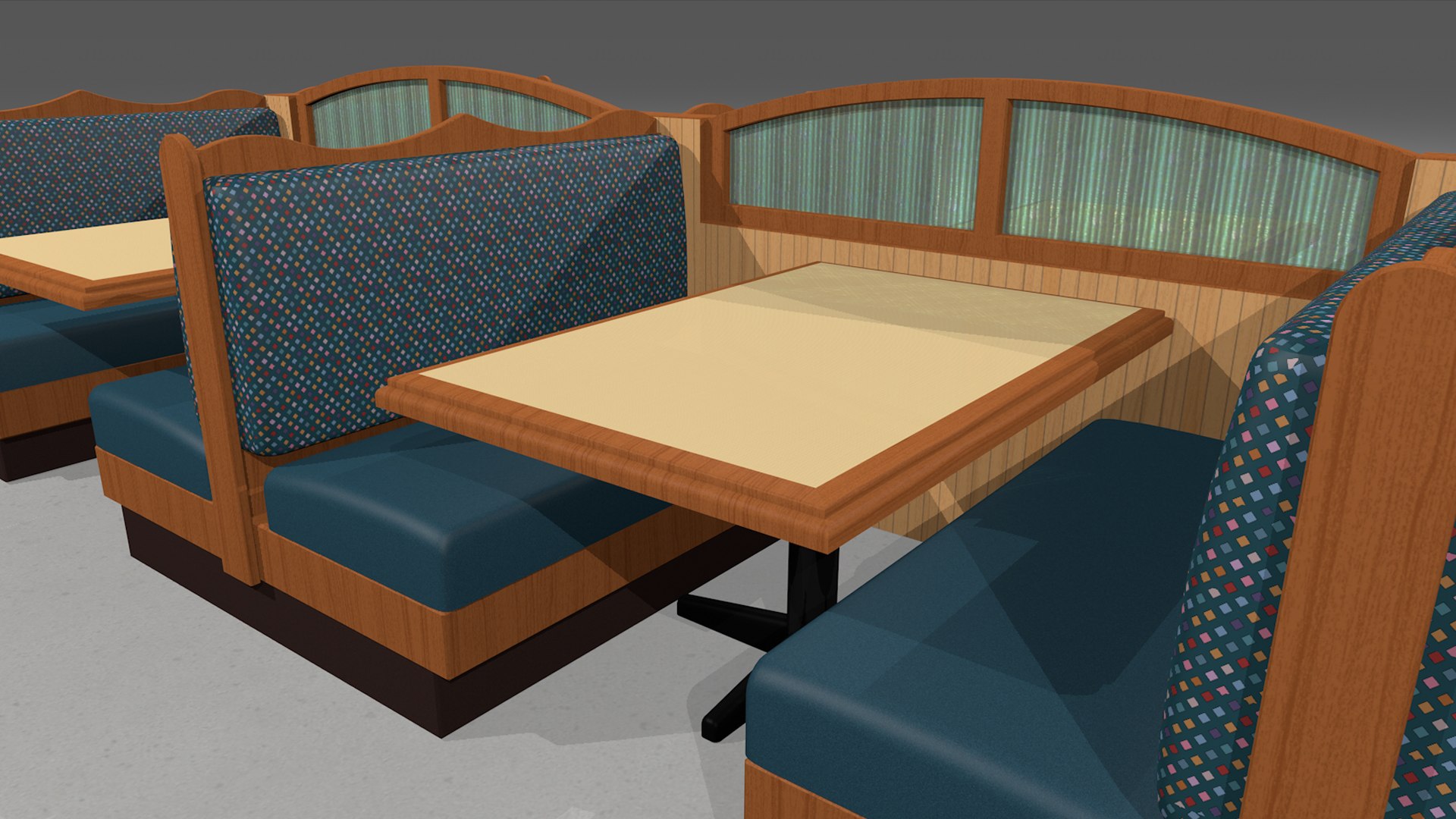 3d Restaurant Booth Tables Model