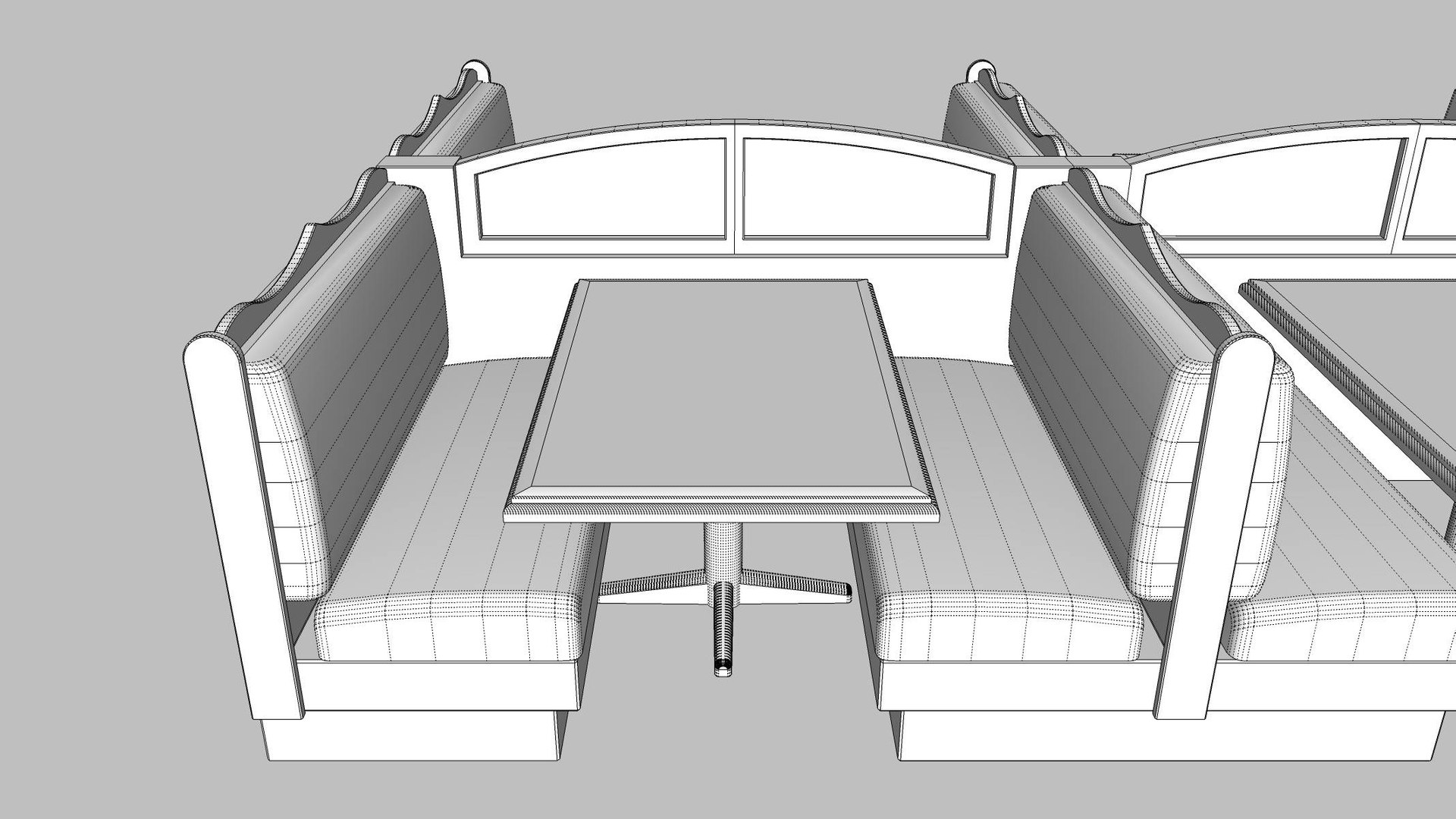 3d restaurant booth tables model