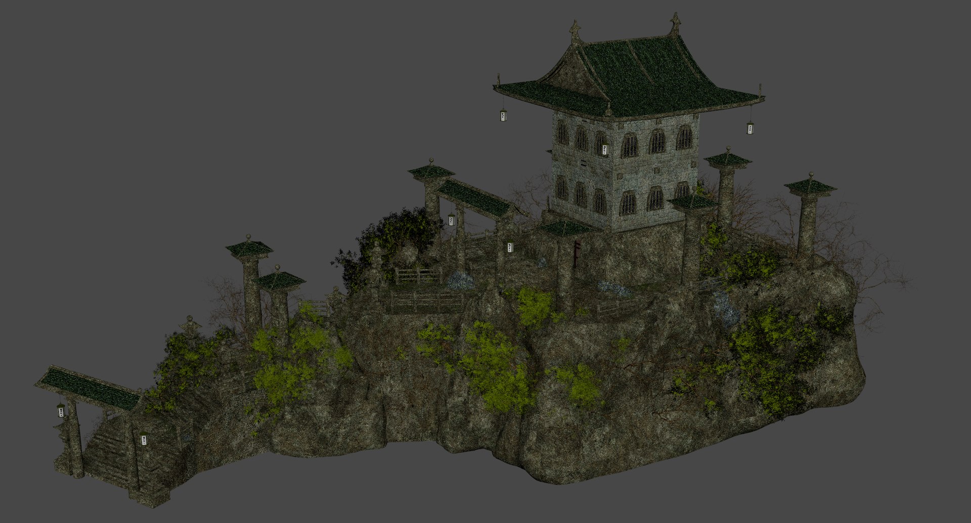 3D Fantasy Asian Tower House - TurboSquid 1784467