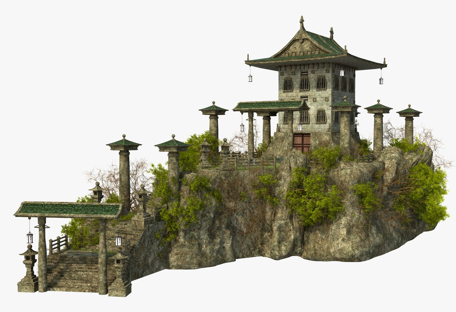 3D Fantasy Asian Tower House - TurboSquid 1784467