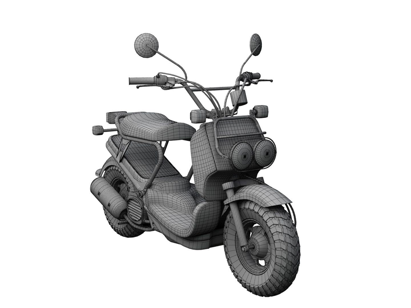 3d Honda Ruckus 2012 Motorcycle Model