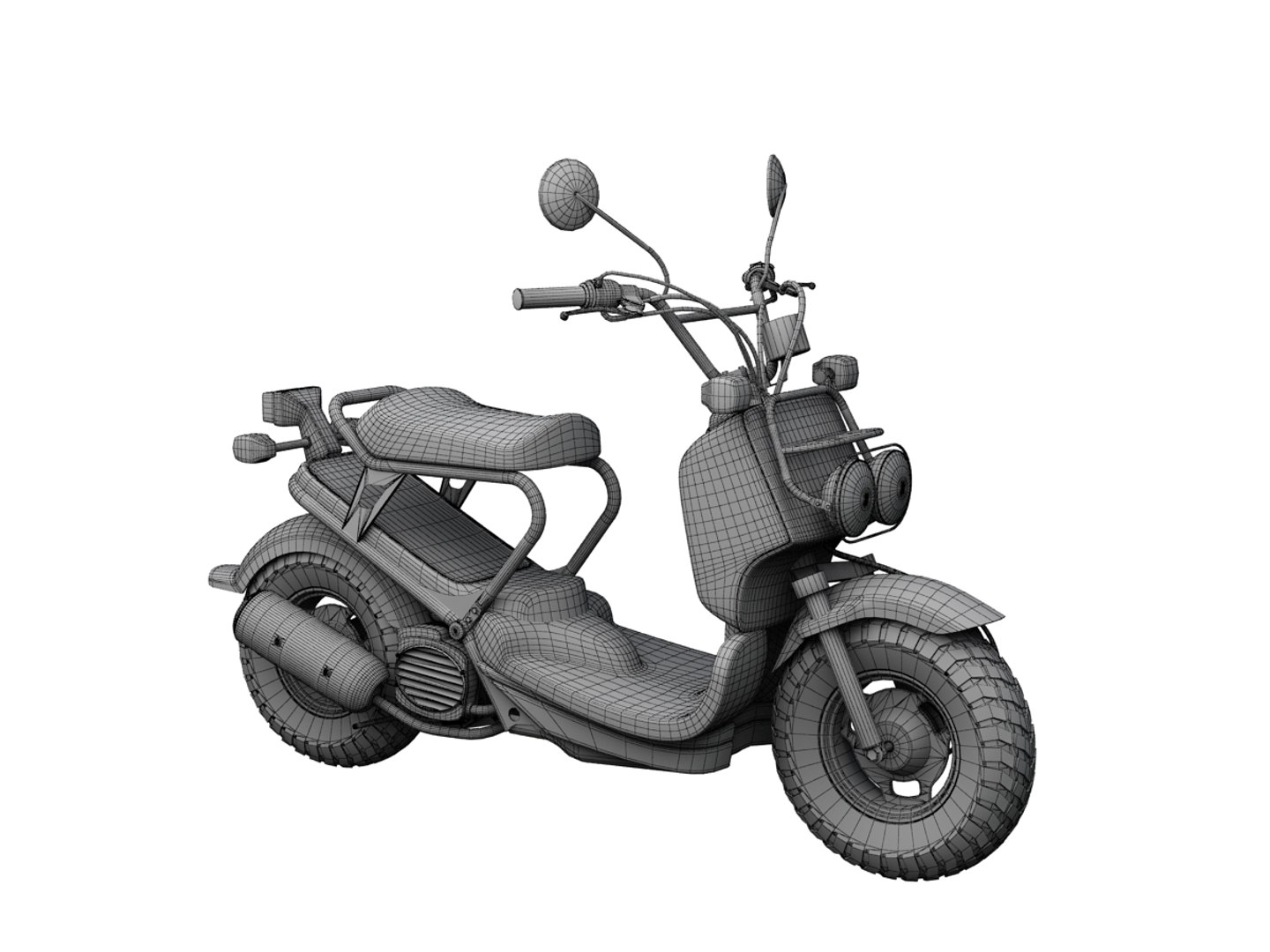 3d Honda Ruckus 2012 Motorcycle Model
