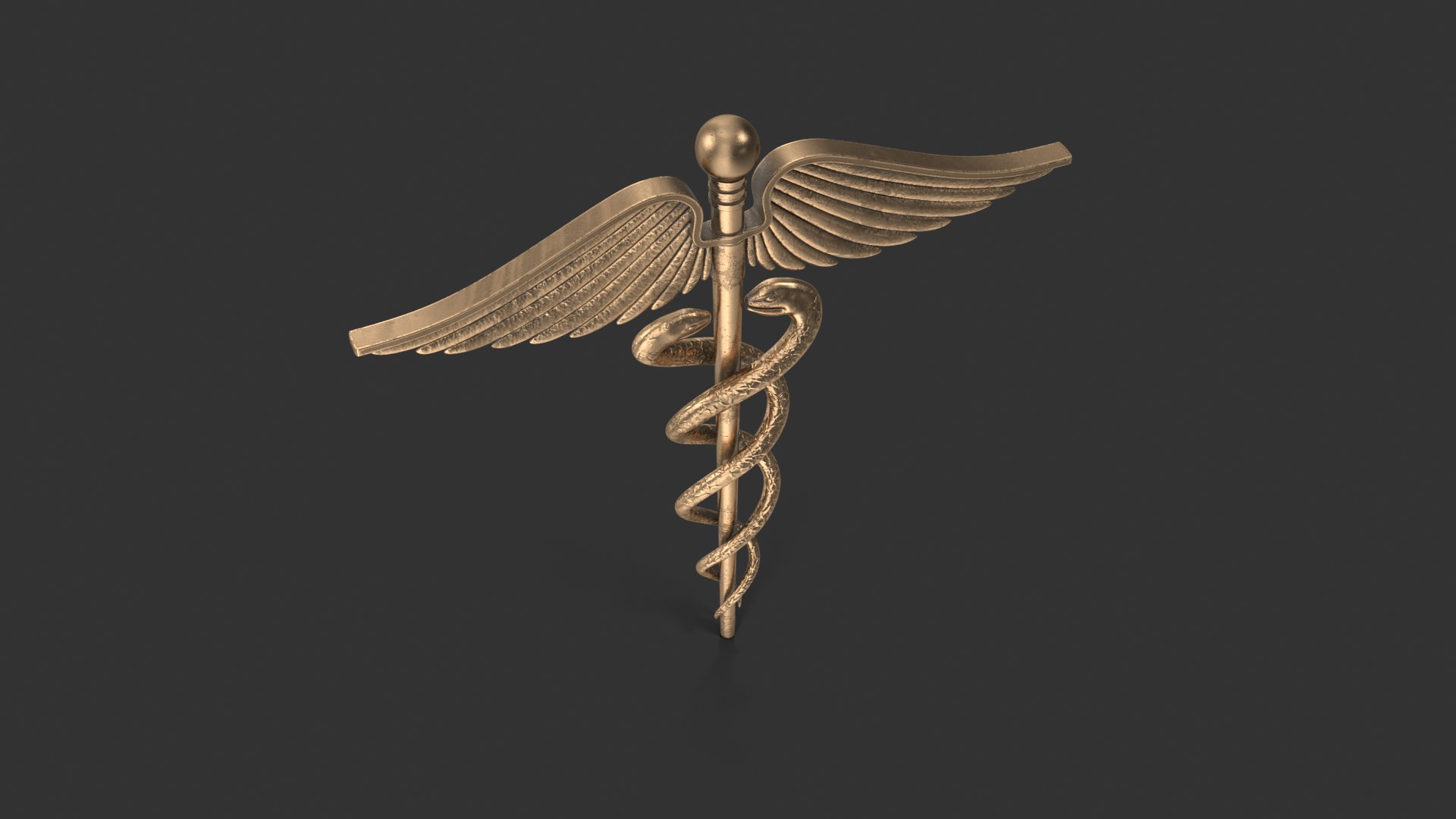 Caduceus Bronze Model - TurboSquid 1639677