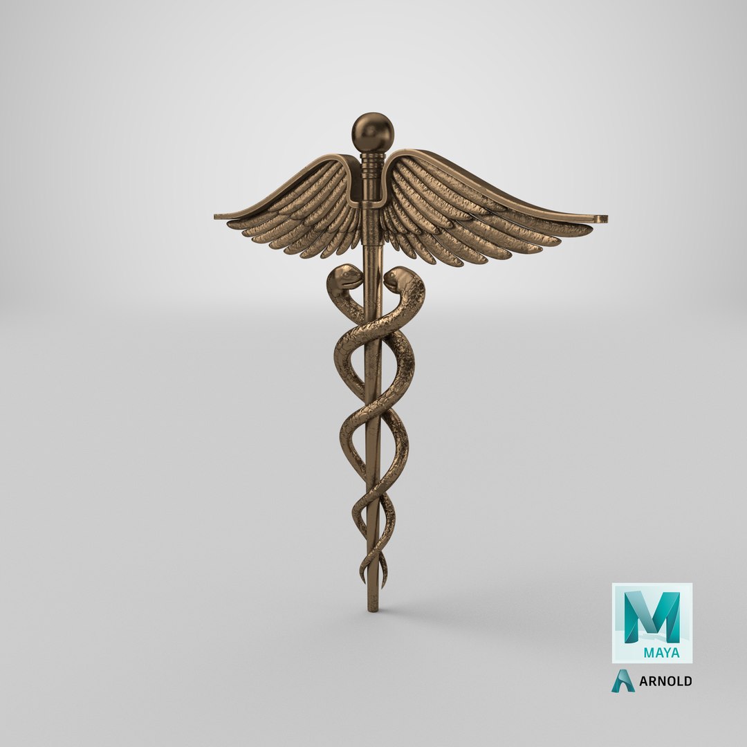 Caduceus bronze model - TurboSquid 1639677