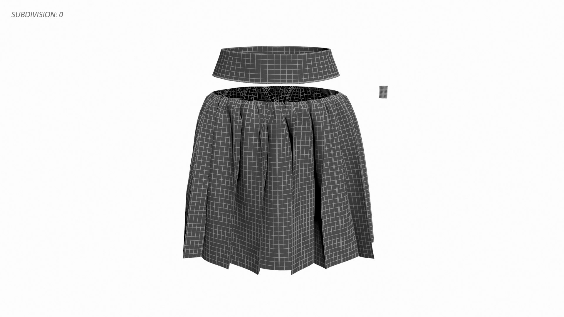 Pleated Skirt 3D Model - TurboSquid 2190451